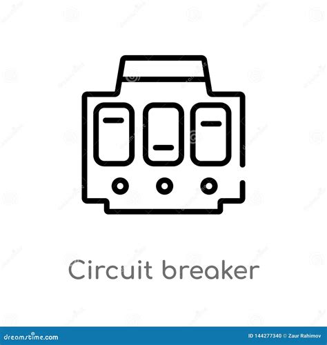 Outline Circuit Breaker Vector Icon Isolated Black Simple Line Element Illustration From