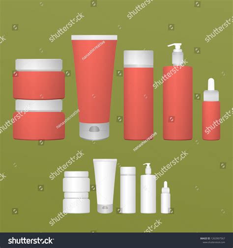 Cosmetics Mockup Vector เวกเตอร์สต็อก ปลอดค่าลิขสิทธิ์ 1263907567 Shutterstock
