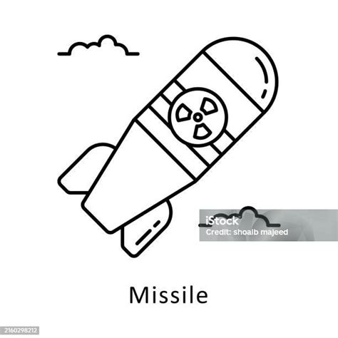 미사일 벡터 개요 디자인 그림입니다 흰색 배경의 기호 Eps 10 파일 공격성에 대한 스톡 벡터 아트 및 기타 이미지 공격성 군사 날기 Istock