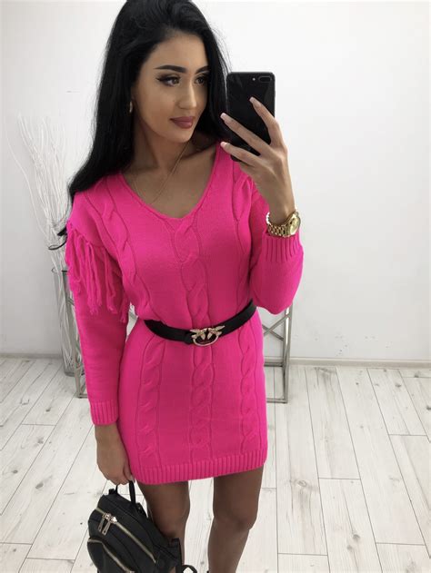 Sweter Warkocz FUCHSIA VERONA | FAU-BUTIK
