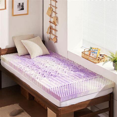 Bdeus 4 Inch Mattress Topper Cooling Gel Memory Foam Zoned Support Bed