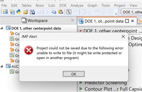 Project Saving Error Unable To Write To File Jmp User Community