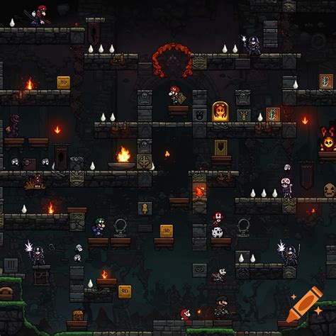 16 Bit Pixel Art Sprite Sheet Of A Haunted Medieval Artificer Bob The Builder For A Platformer