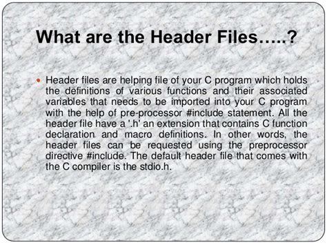 c language header files