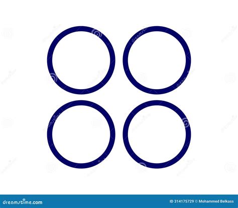 Circle Shape Outline Stroke Collection Symbol Blue Element Vector Stock Vector Illustration Of