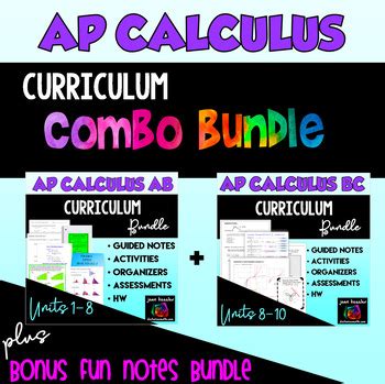 AP Calculus AB BC Curriculum Bundle Plus Bonus By Joan Kessler