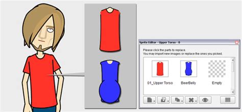 select the target body part in the composer mode