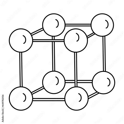 crystal lattice hand drawn doodle vector illustration black outline