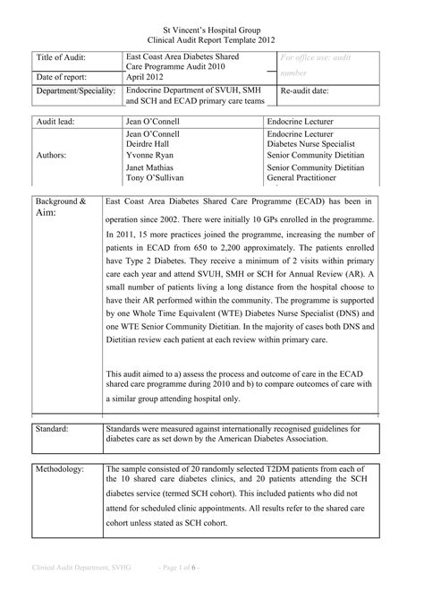 Free Printable Audit Report Templates Pdf Excel Word Example
