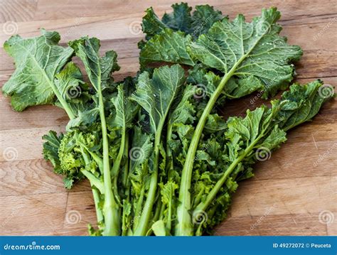 Mazzo Di Turnip Cime Di Rapa Verde Vibrante Fotografia Stock Immagine Di Mercato Nave 49272072