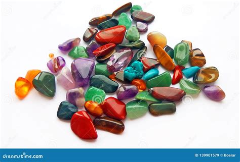 Assorted Natural Bright Coloured Semi Precious Gemstones And Gems Stock Image Image Of Glitter
