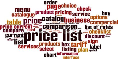 Price List Word Cloud Stock Vector Illustration Of Product 274835033