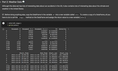 Solved Part 2 Weather Data Although This Data Set Has Lots Chegg Com