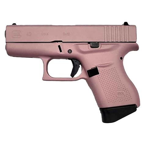 Glock G43 9mm Luger 339in Pink Champagne Cerakote Pistol 61 Rounds