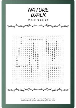 Nature Walk Word Search Puzzle Worksheet Activity By Miss Naina Tpt