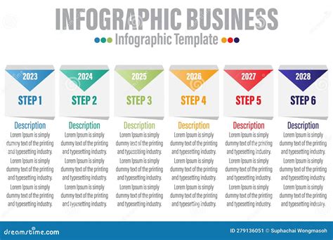 Timeline 6 Steps Six 6 Option Shape Table Chart Elements With Steps Road Map Options Milestone