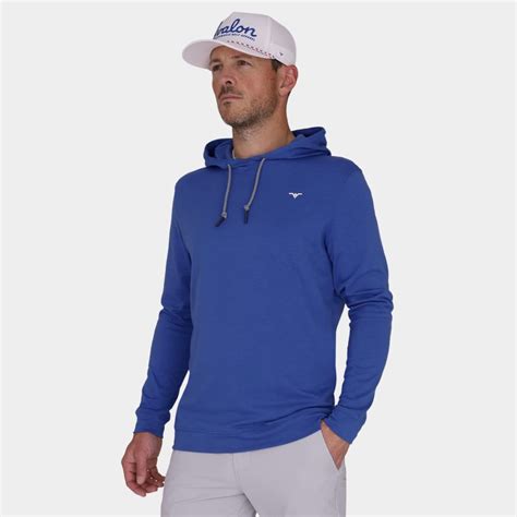 Performance Mens Golf Hoodie Blue Avalon Modern Golf Apparel