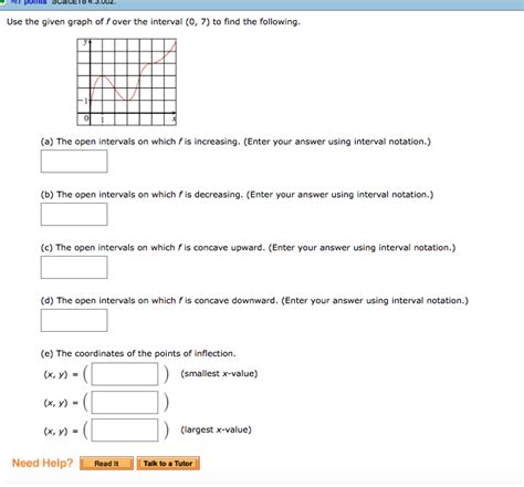 solved use the given graph of f over the interval 0 7 to