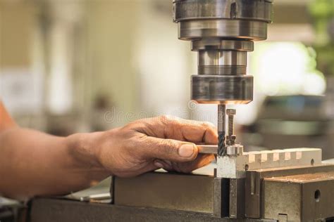 The Metal Working Operation On Nc Milling Machine Stock Image Image Of Factory Center 359615429