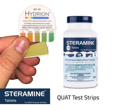 Steramine Quat Test Strips 30 X Qt 10 Test Strips To Measure 0 400 Ppm For Testing Sanitizing