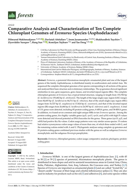 Pdf Comparative Analysis And Characterization Of Ten Complete