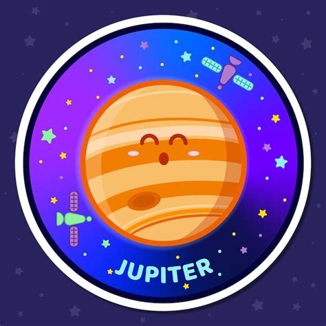 Linda Pegatina Del Sistema Solar El Planeta Júpiter Vector Premium
