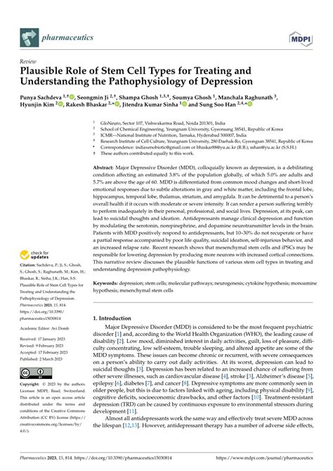 Pdf Plausible Role Of Stem Cell Types For Treating And Understanding The Pathophysiology Of