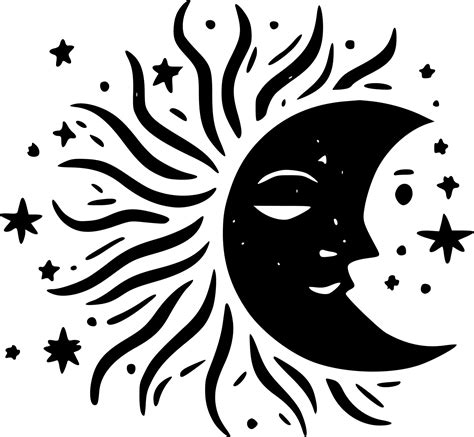 Celestial Black And White Vector Illustration 23593375 Vector Art At Vecteezy