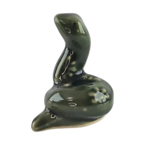 Статуэтка змея керамическая зеленая 26003a — цена 41 грн в каталоге Статуэтки Купить товары для