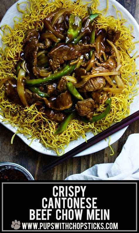 Crispy Cantonese Beef Chow Mein Pups With Chopsticks