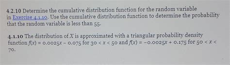 Solved 4 2 10 Determine The Cumulative Distribution Function