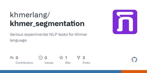 github khmerlang khmer segmentation various experimental nlp tasks