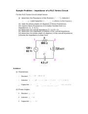 Understanding Impedance In RLC Series Circuit Complete Guide Course Hero