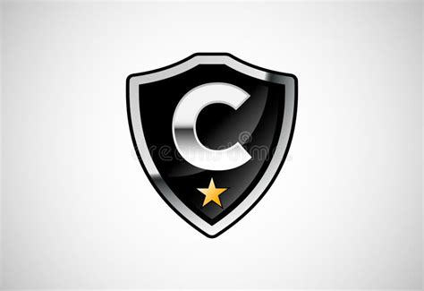 Initial Letter C With Shield Icon Logo Design Vector Illustration