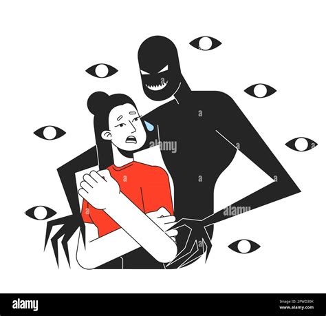 Schizophrenia Disorder Flat Line Concept Vector Spot Illustration Stock Vector Image And Art Alamy