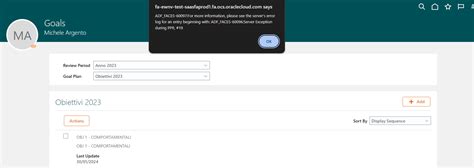 Goal Plan Error When Opening Goals On Employees Goal Plan — Cloud Customer Connect