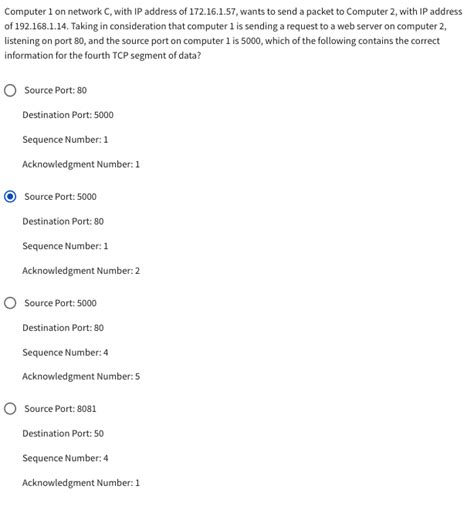 solved computer 1 on network c with ip address of