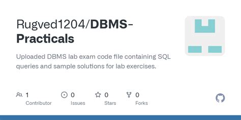GitHub Rugved1204 DBMS Practicals Uploaded DBMS Lab Exam Code File