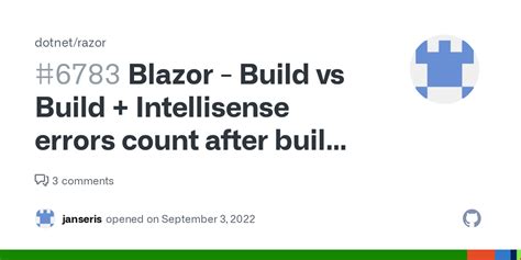 Blazor Build Vs Build Intellisense Errors Count After Build Differs