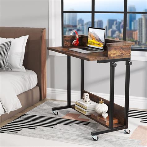 Tribesigns Portable Rolling Desk Adjustable Height Couch