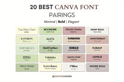 20 Best Canva Font Pairings Template Minimalistic Font Bold Font Elegant Font Aesthetic