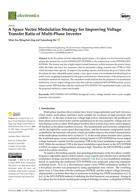 Pdf A Space Vector Modulation Strategy For Improving Voltage Transfer