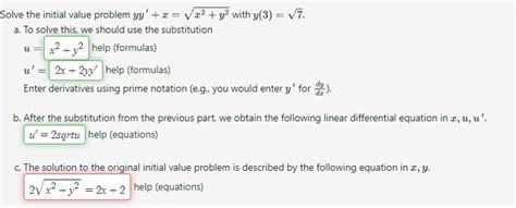 Solved Olve The Initial Value Problem Yy′xx2y2 With