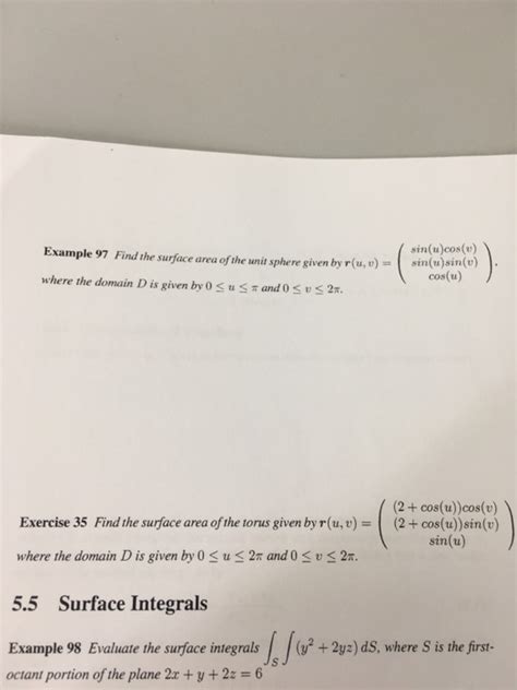 solved find the surface area of the unit sphere given by