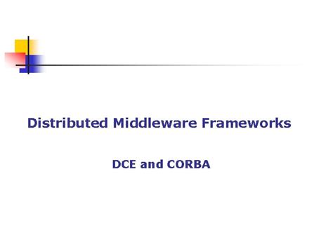Distributed Middleware Frameworks Dce And Corba Distributed Computing