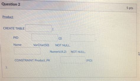 Solved Quiz Instructions Write Sql Commands That Create The