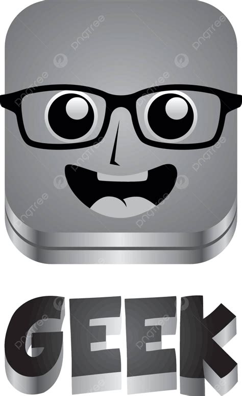 Geek Guy Avatar Portrait Eye Smile Vector Vector Eye Smile Vector
