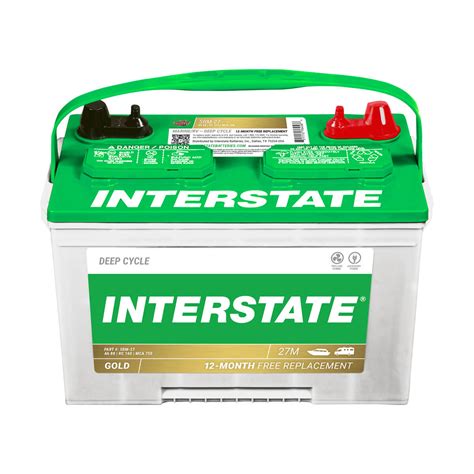 Interstate Deep Cycle Marine Rv Battery Srm 27 600 Cca 12 Volt
