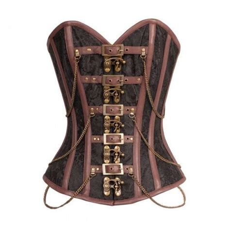 Buckled Brocade Steampunk Corset Women Corset
