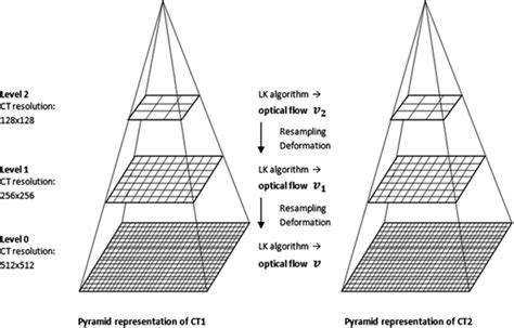 determination of optical flow by the pyramid extension of the